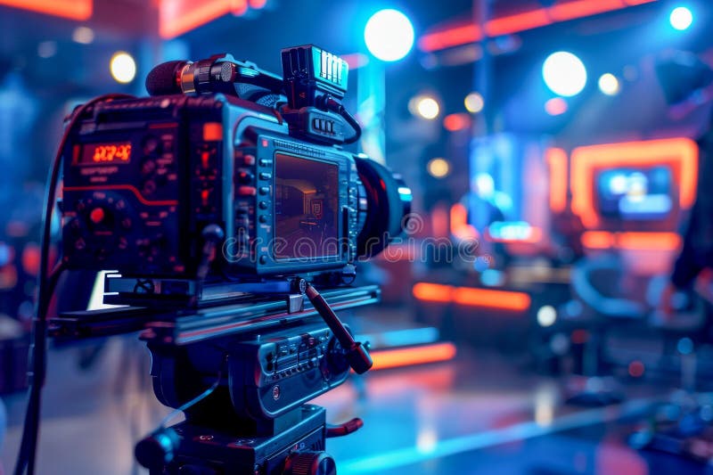 Professional Video Camera Setup in a Studio Environment. Generative Ai ...