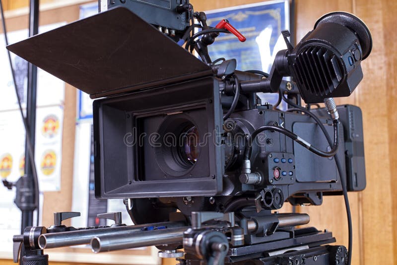 A Professional Video Camera. Stock Image - Image of feature, camcorders ...