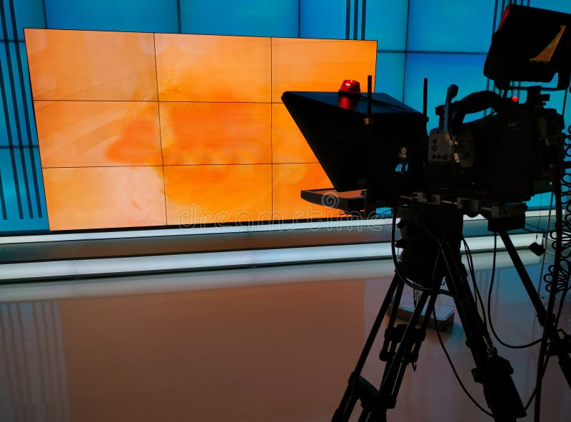 Professional Video Camera in a TV Studio Stock Photo - Image of ...