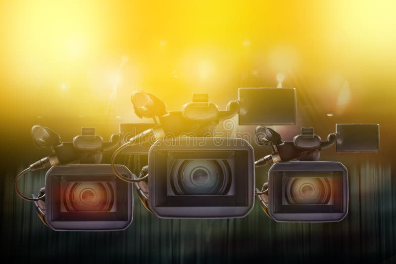 Professional video cameras stock photo. Image of professional - 96856428