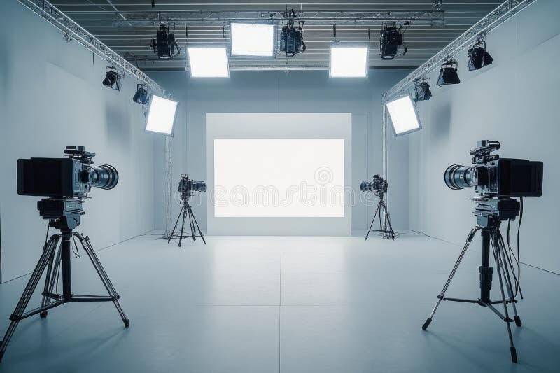 Professional Video Cameras are Recording a Blank White Screen in a ...