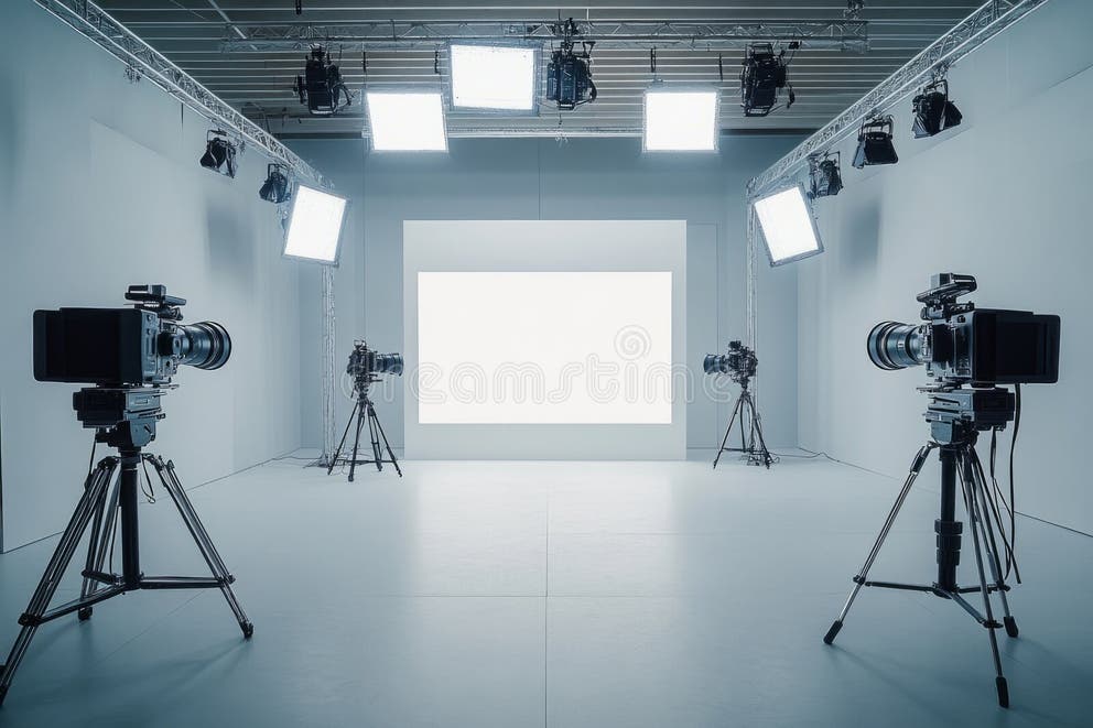 Professional Video Cameras are Recording a Blank White Screen in a ...