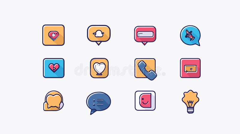 Professional Video Chat Bubbles Icon for Communication Concepts Stock ...