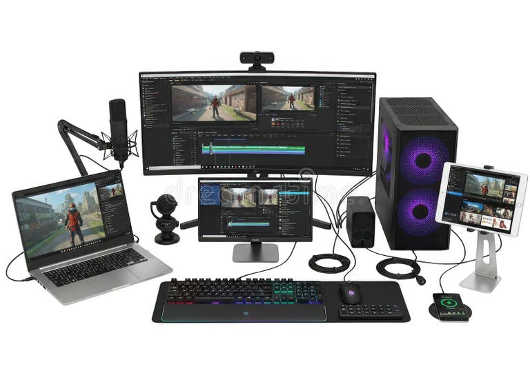 Video Editing Workstation Setup Stock Illustrations – 367 Video Editing ...