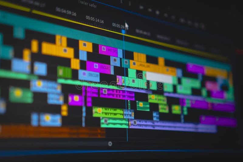 Professional Video Editing Time Line Stock Image - Image of display ...