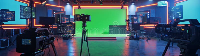 Professional Video Production Studio with Green Screen and Multiple ...