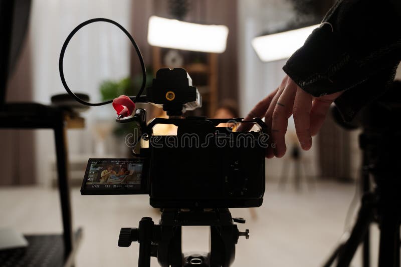 Professional Video Shooting with Digital Camera Setup Stock Image ...