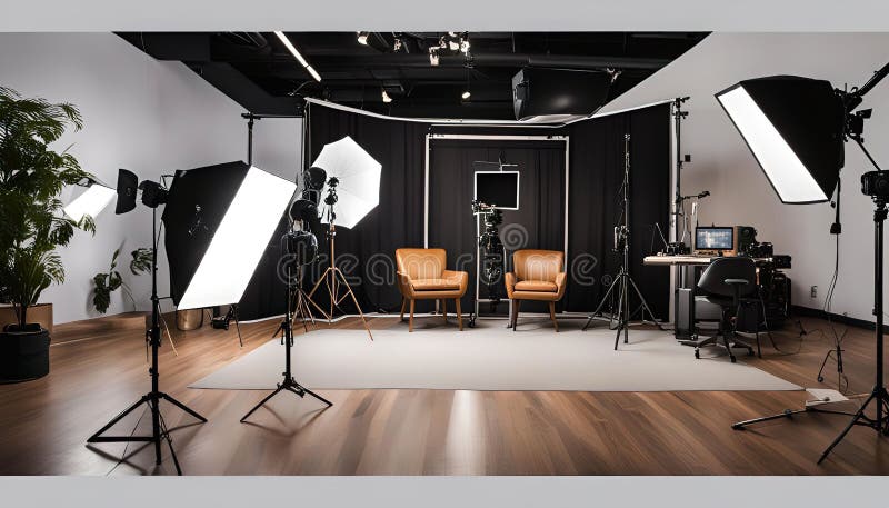 Professional Video Studio Setup Stock Illustration - Illustration of ...