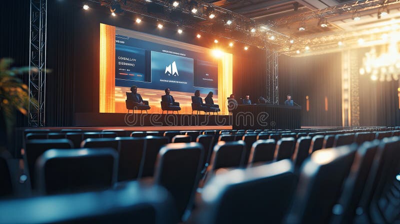 A Professional Virtual Conference Screen with Clean Branding and a ...
