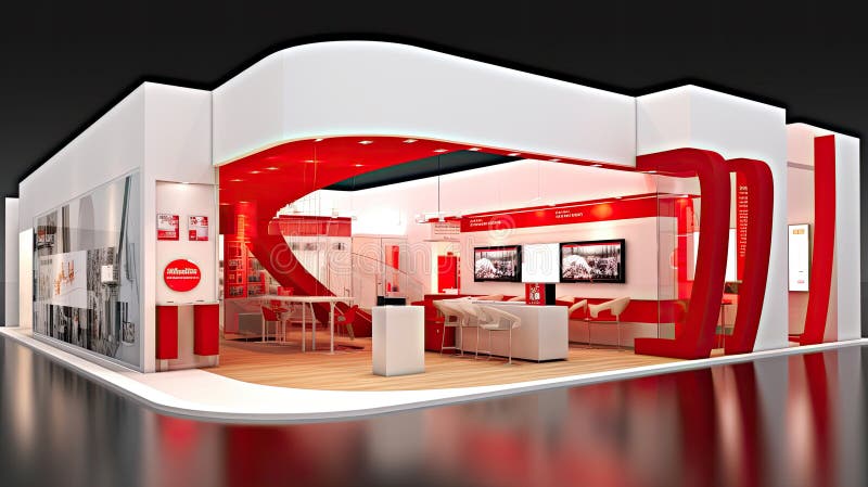 Professional Visualization of a Large Company Exhibition Stand Ready To ...