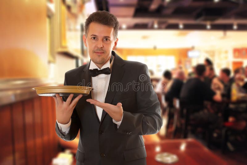 Professional waiter stock photo. Image of necktie, hold - 36037544