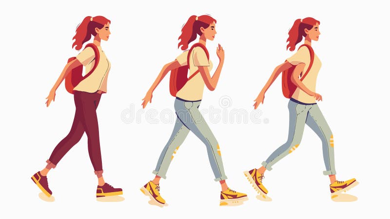 Professional Walk Animation Sequence Featuring Woman in Motion Stock ...