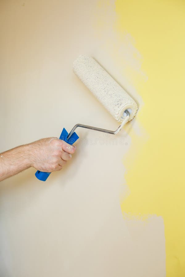 Professional Wall Painting, Roller Stock Photo - Image of activity ...