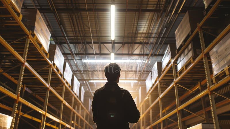 Warehouse Worker Checking and Inspecting Product Quality at Storage ...