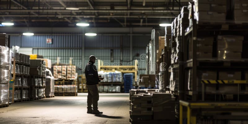 Warehouse Worker Checking and Inspecting Product Quality at Storage ...
