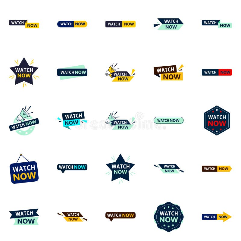 25 Professional Watch Now Banners To Elevate Your Brand Stock Vector ...