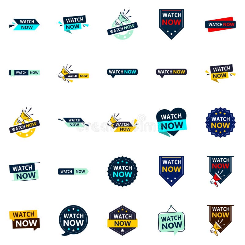 25 Professional Watch Now Banners To Elevate Your Brand Stock Vector ...