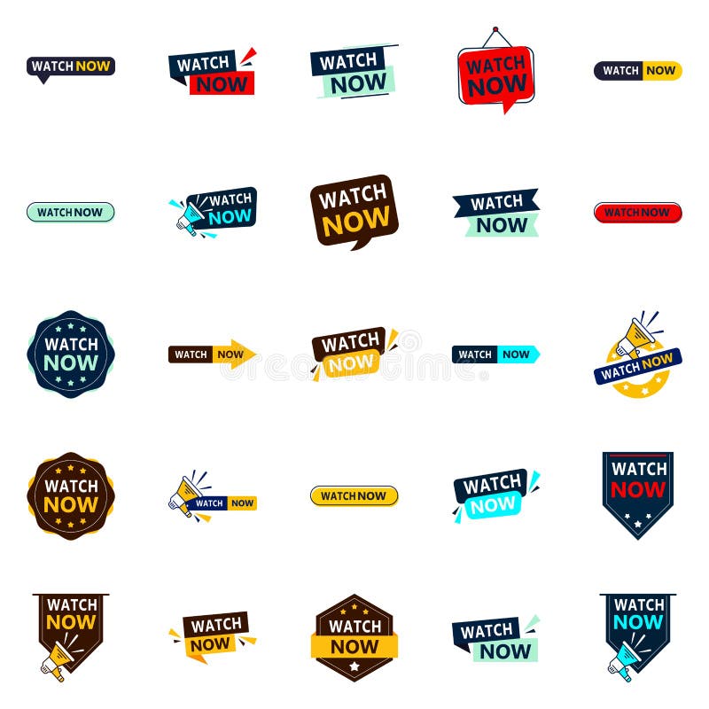 25 Professional Watch Now Banners To Elevate Your Brand Stock Vector ...