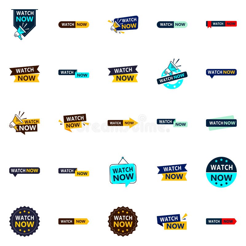 25 Professional Watch Now Banners To Elevate Your Brand Stock Vector ...
