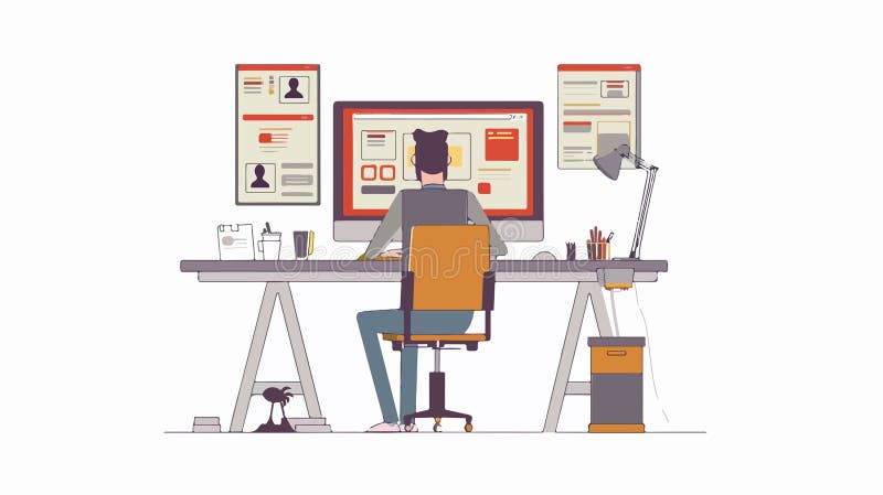 Professional Web Designer Creating Website Layout. Development ...