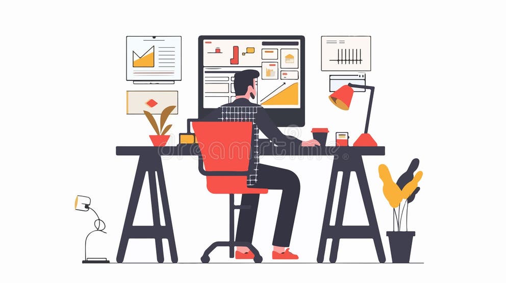 Professional Web Designer Creating Website Layout. Development ...