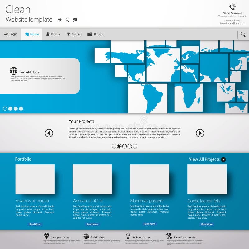 Professional Website Design Template Stock Vector - Illustration of ...