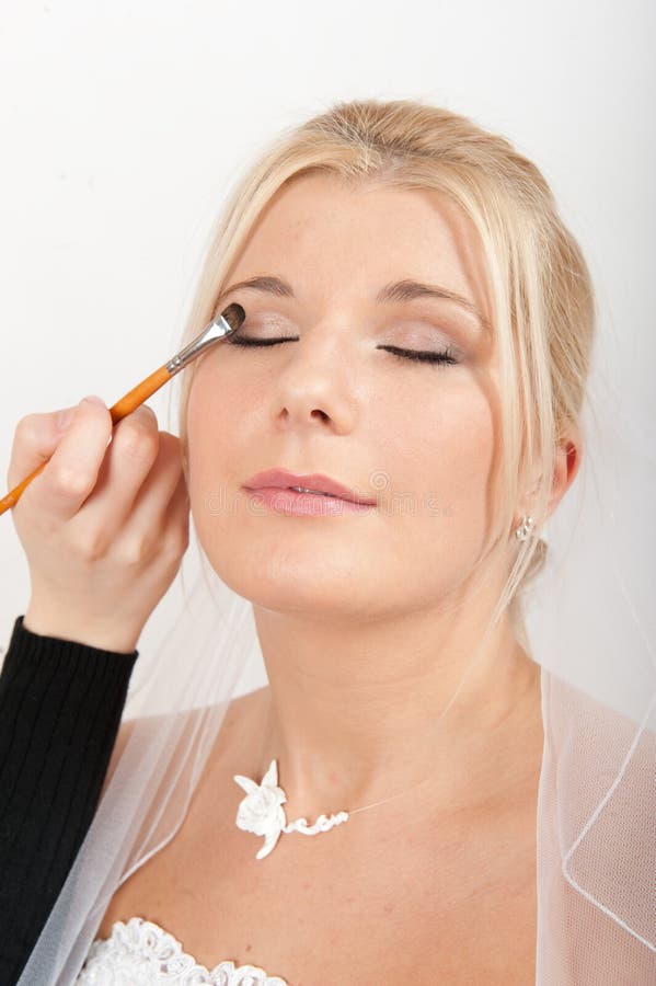 Professional Wedding Make-up is Made To Bride Stock Image - Image of ...