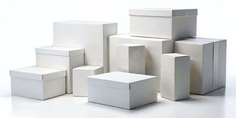 Professional White Box Packaging Mockup Set for Product Design Showcase ...