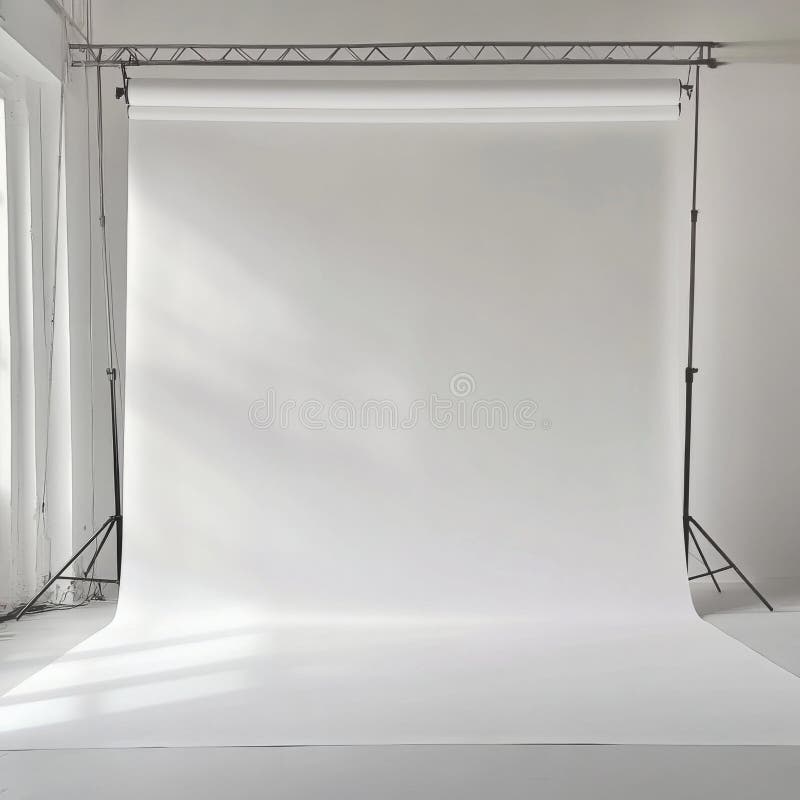 Professional White Studio Backdrop Natural Light Minimalist Setting ...