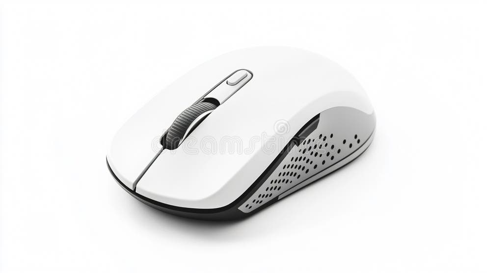 Professional White Wireless Computer Mouse on Isolated White Background ...