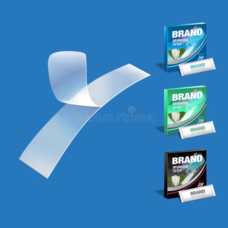 Professional Whitening Stripes in Different Colors of Packages. Stock ...