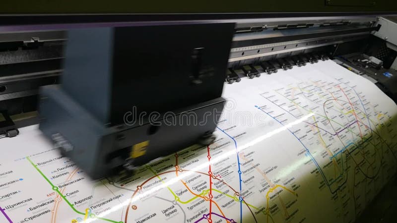Professional Wide Format Printer Prints Map of Moscow Metro Stock ...