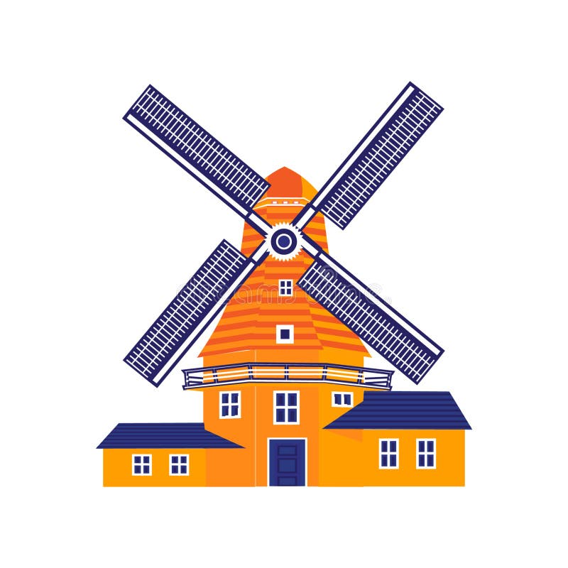 Professional Windmill House Vector Art Stock Vector - Illustration of ...