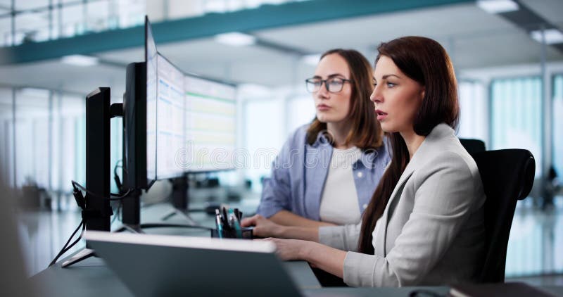 Professional Woman Analyzing Medical Reports on Computer Stock Image ... Professional Woman Analyzing Medical Reports on Computer Stock Image ...