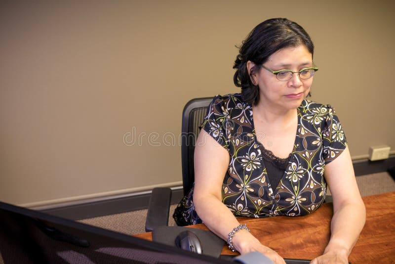Professional Woman Busy at Work Using Computer Stock Photo - Image of ...