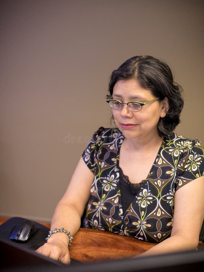 Professional Woman Busy at Work Using Computer Stock Photo - Image of ...