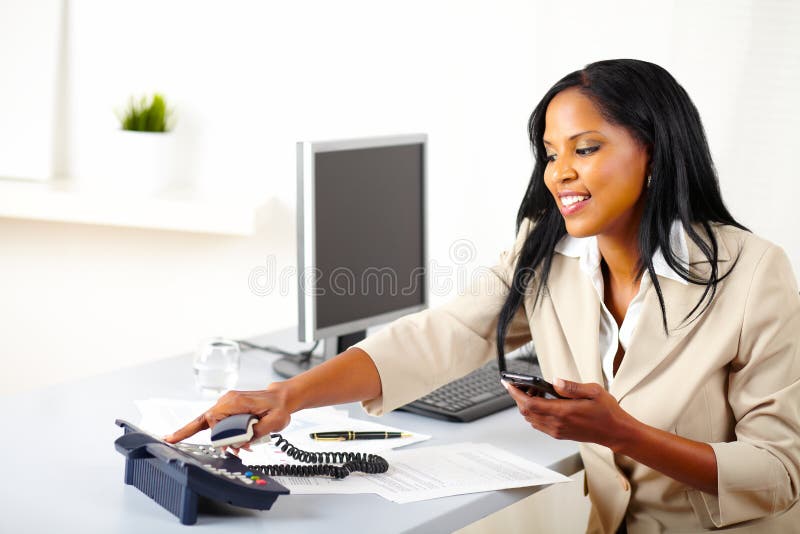 Professional Woman Making a Call Stock Image - Image of beautiful ...