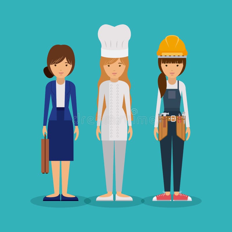 Professional Women with Landscape Avatar Character Stock Vector ...