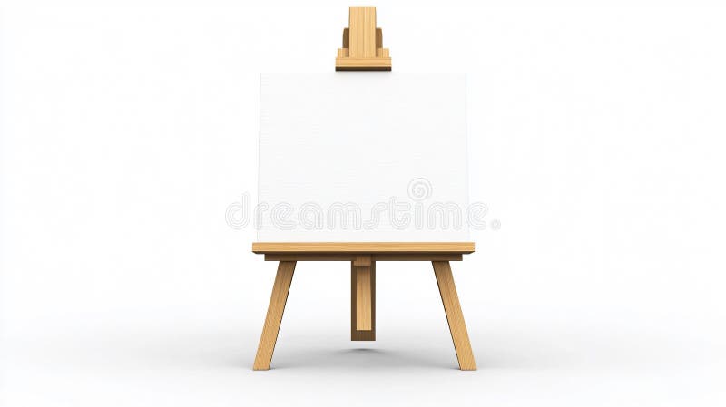 Professional Wooden Easel with Blank Canvas for Artwork Display Stock ...