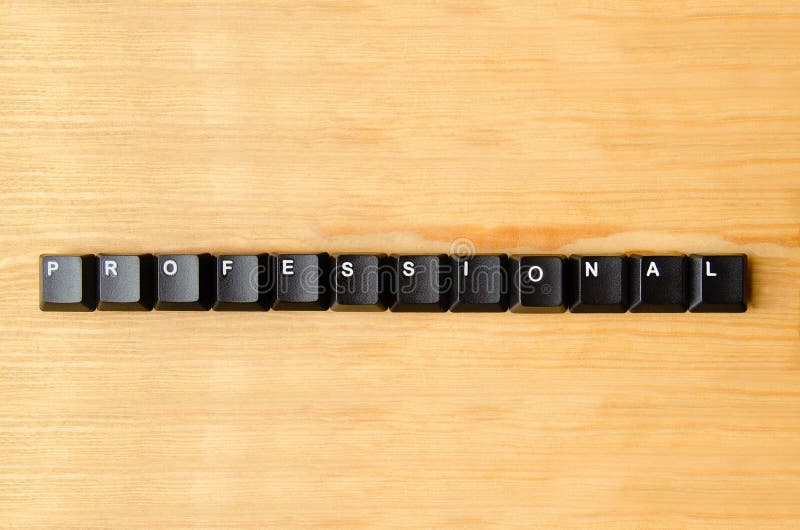 Professional Word Written on Wood Block. Professional Text on Wooden ...