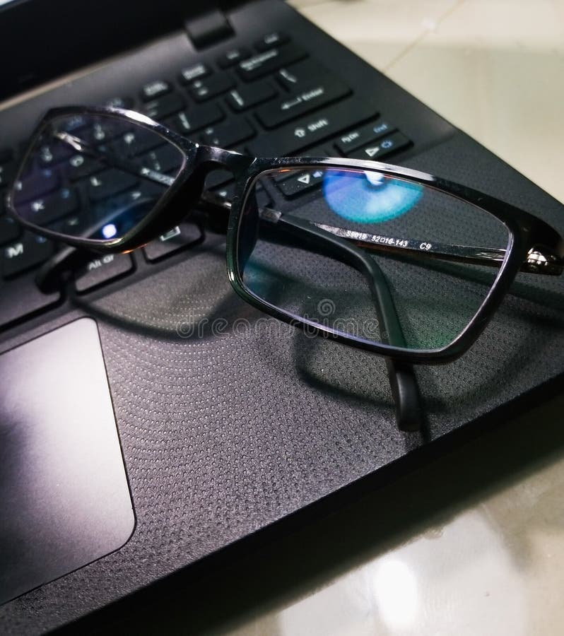 Professional Work Desk with Glasses and Notebooks Stock Image - Image ...