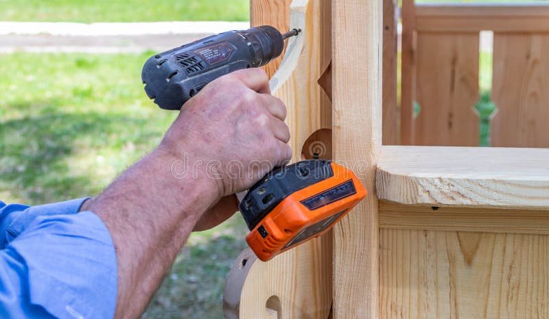 Professional Work with Power Tools Responsible Master Stock Image ...