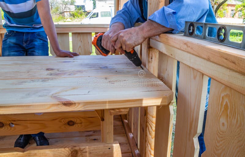 Professional Work with Power Tools Responsible Master Stock Photo ...