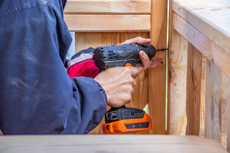Professional Work with Power Tools Responsible Master Stock Image ...