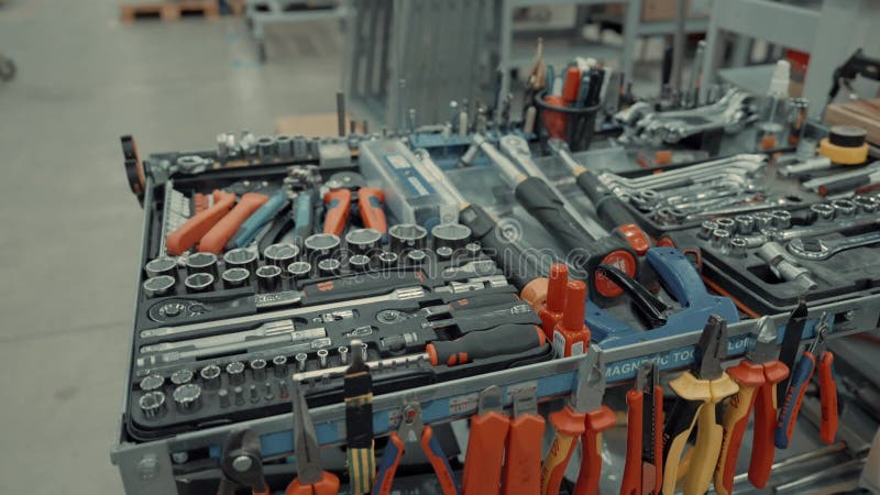 Professional Work Tools Set for Technicians on a Table in a Factory ...