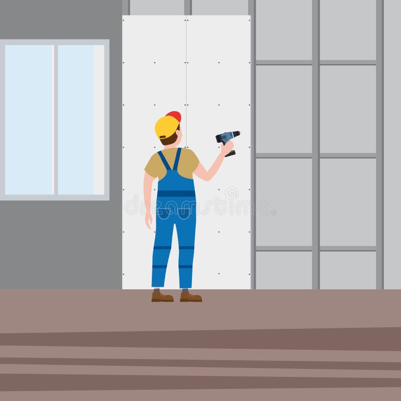 Cartoon Drywall Worker Stock Illustrations – 86 Cartoon Drywall Worker ...