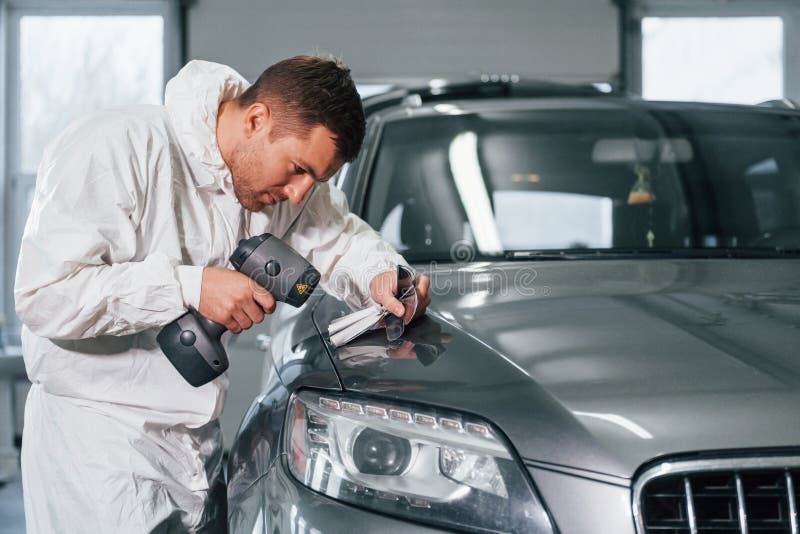 Professional Worker. Man in Uniform is in the Auto Service Stock Image ...