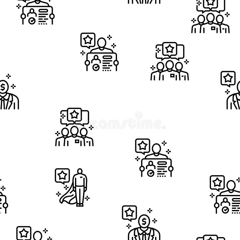 Professional Worker Person Job Vector Seamless Pattern Stock Vector ...
