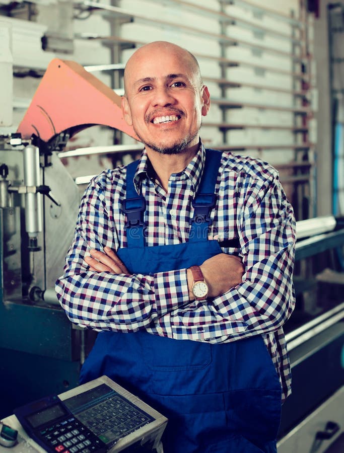 Professional Worker in PVC Shop Stock Photo - Image of aluminium ...