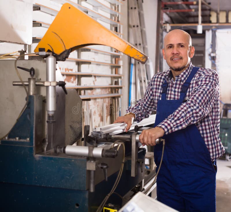 Professional Worker in PVC Shop Stock Photo - Image of european ...